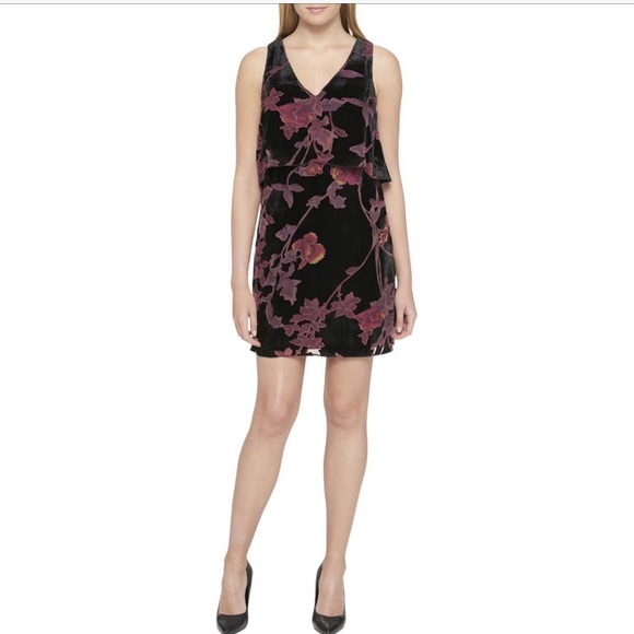 Jessica Simpson | Dresses | Jessica Simpson Velvet Floral Print Popover ...